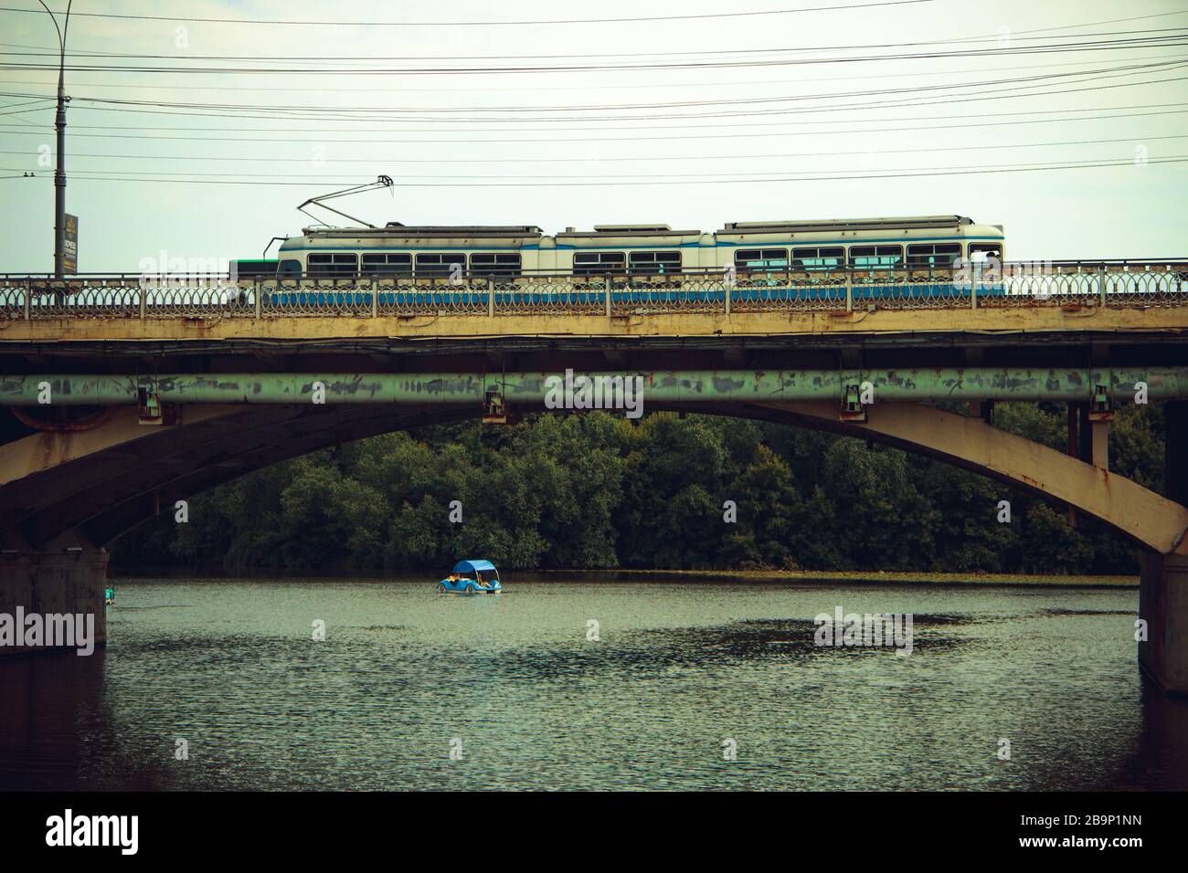 Tram on road bridge over river hi-res stock photography and images - Alamy
