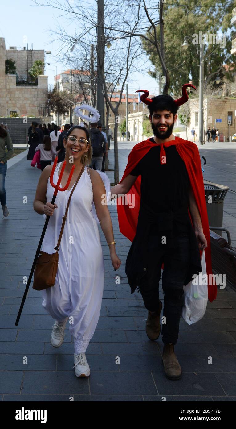 Purim festival in central Jerusalem Stock Photo - Alamy