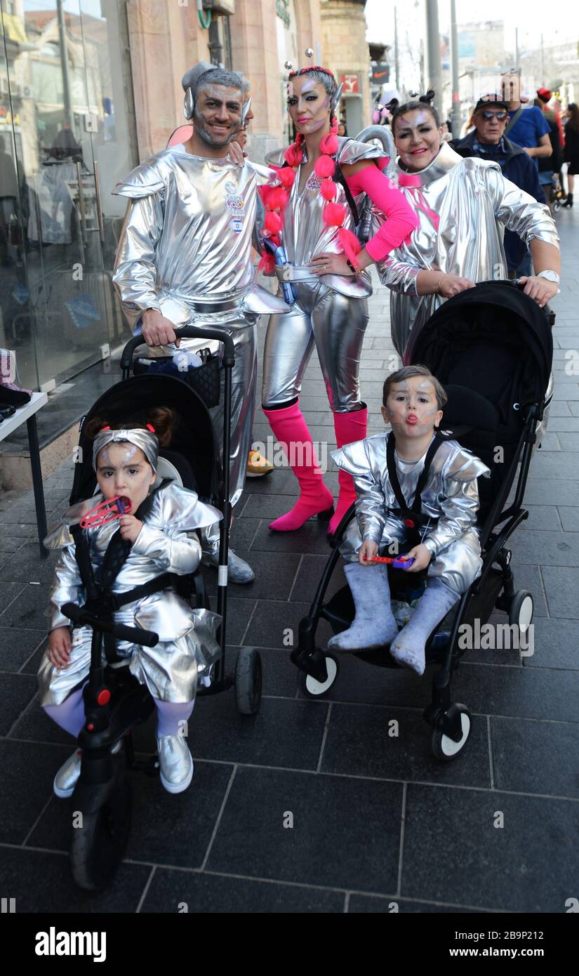 Purim festival in central Jerusalem Stock Photo - Alamy