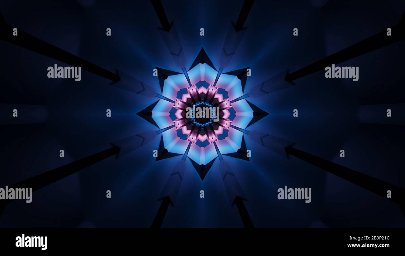 Vivid beautiful abstract flower-like pattern for background with blue ...