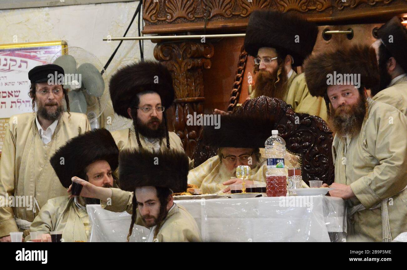 Purim festival celebrations in an Ultra Orthodox Yeshiva in Mea Shearim ...