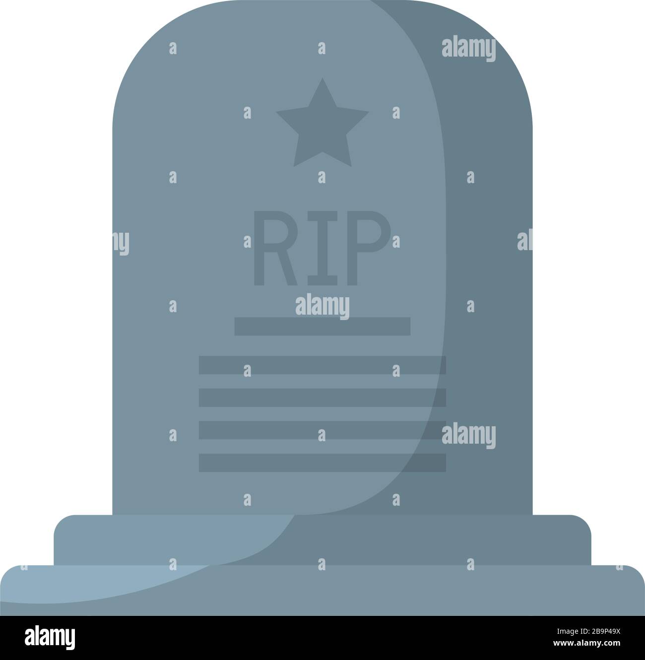 rip grave with star flat style icon design, Memorial day holiday ...