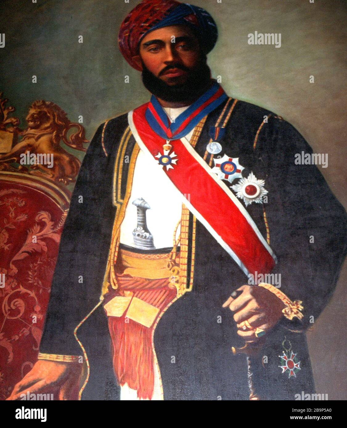 Sultan Khalifa b. Haround, Omani Sultan of Zanzibar 1911-60 Stock Photo ...