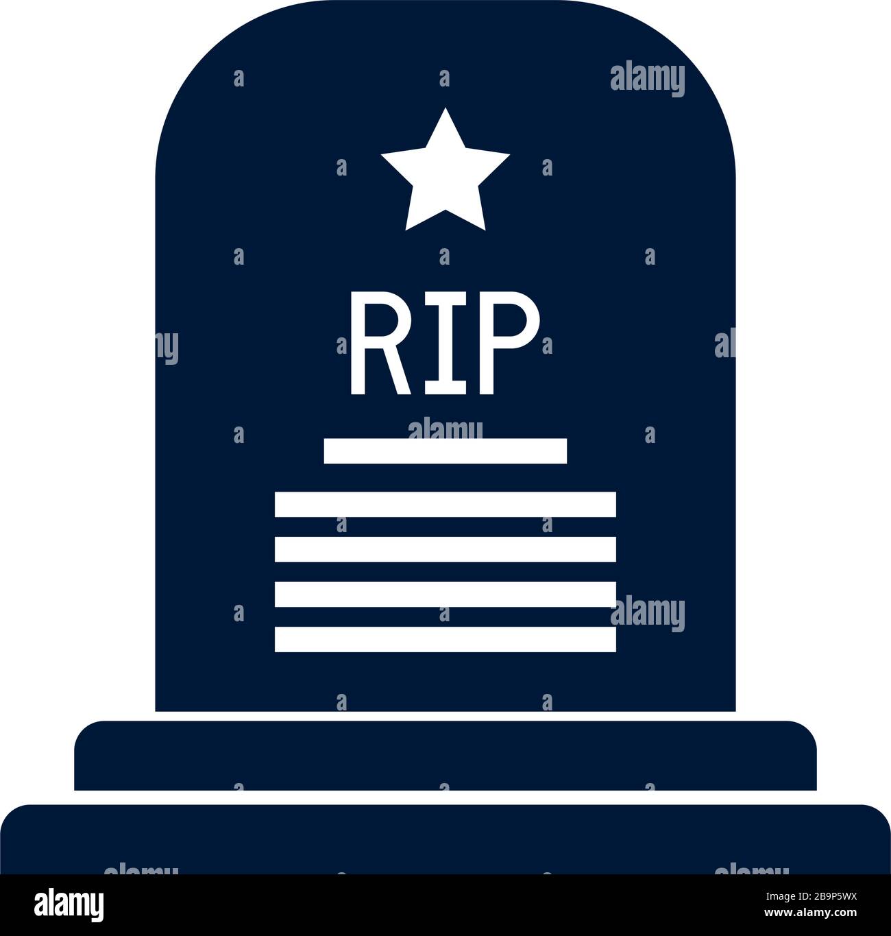 rip grave with star silhouette style icon design, Memorial day holiday ...