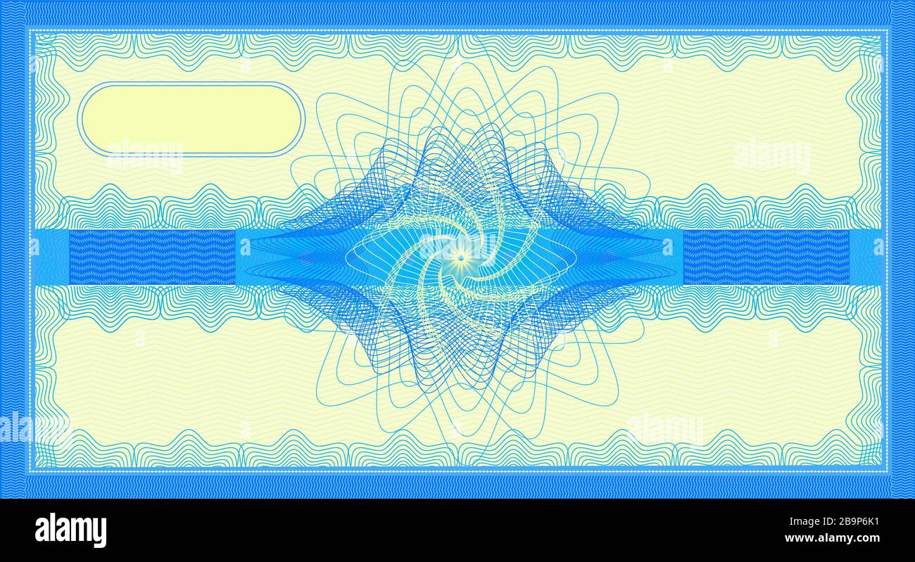 Voucher like a five hundred euro gift banknote blue color blank Stock ...