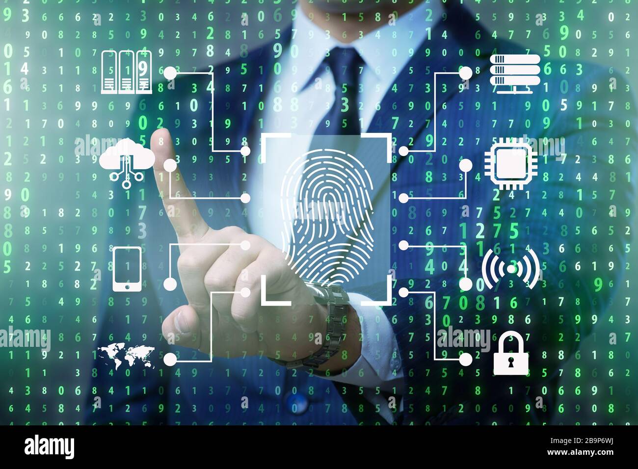 The biometrics security access concept with fingerprint Stock Photo - Alamy
