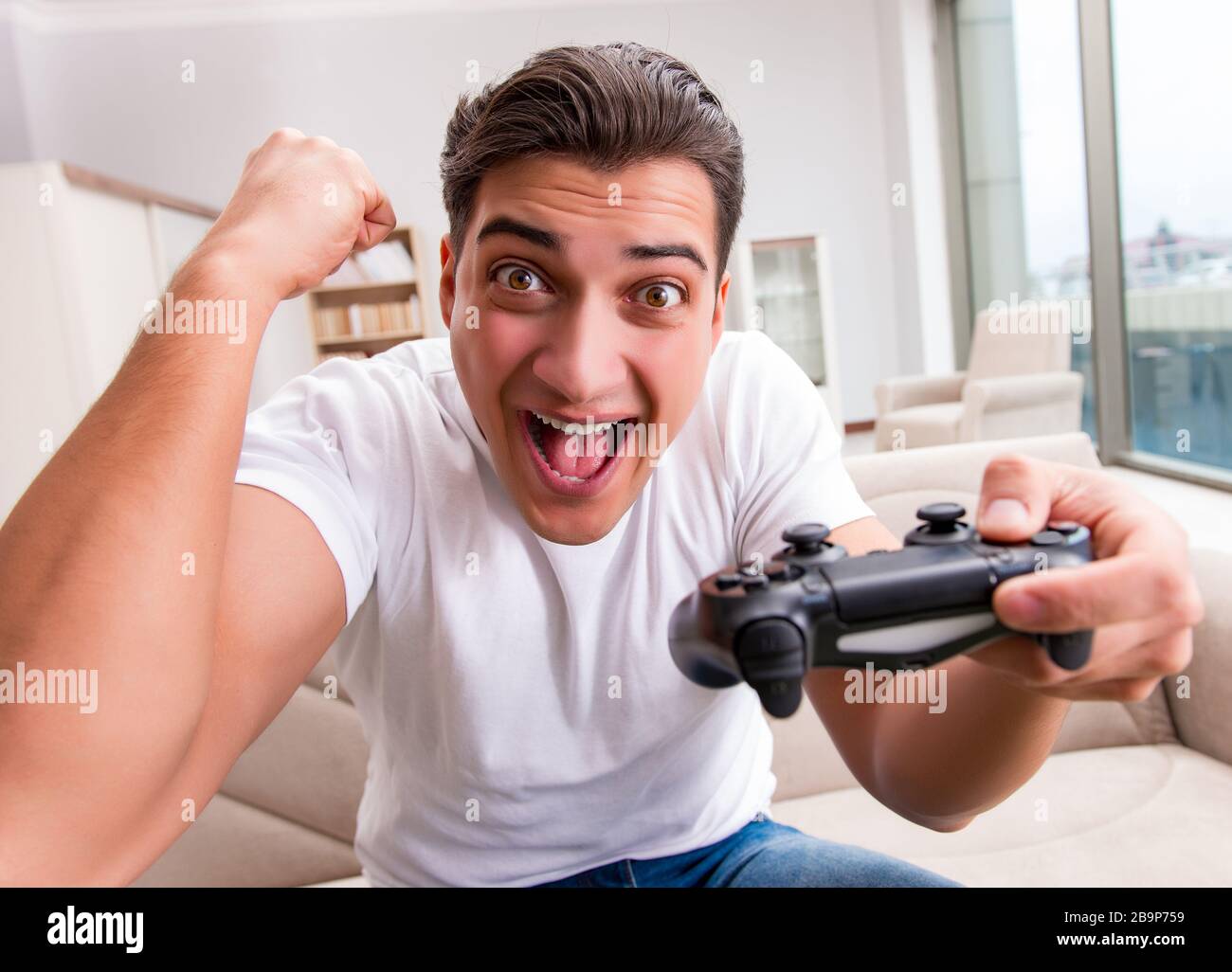 The man addicted to computer games Stock Photo - Alamy
