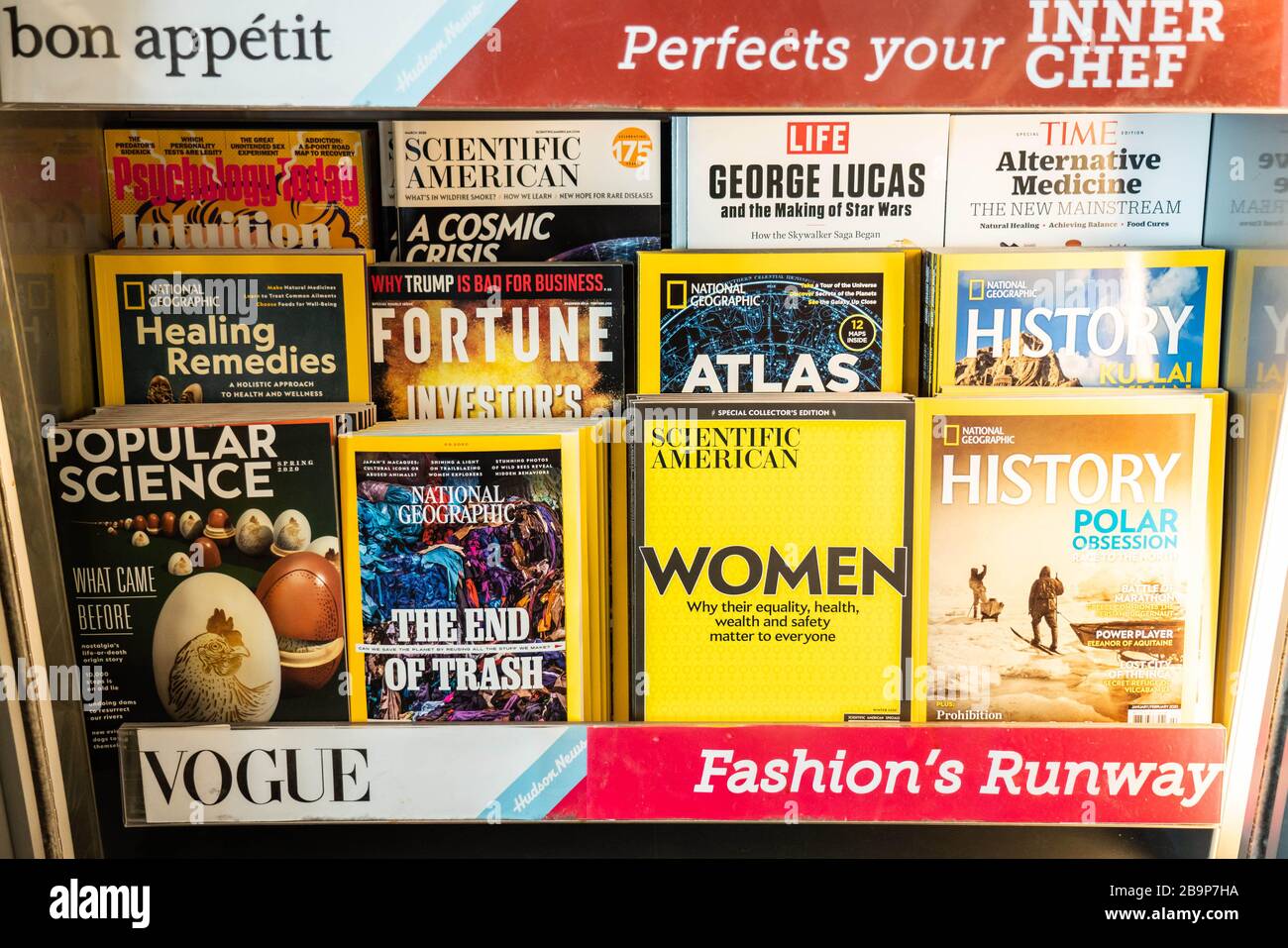 San Jose, USA. 25th Feb, 2020. Various business magazines, including ...