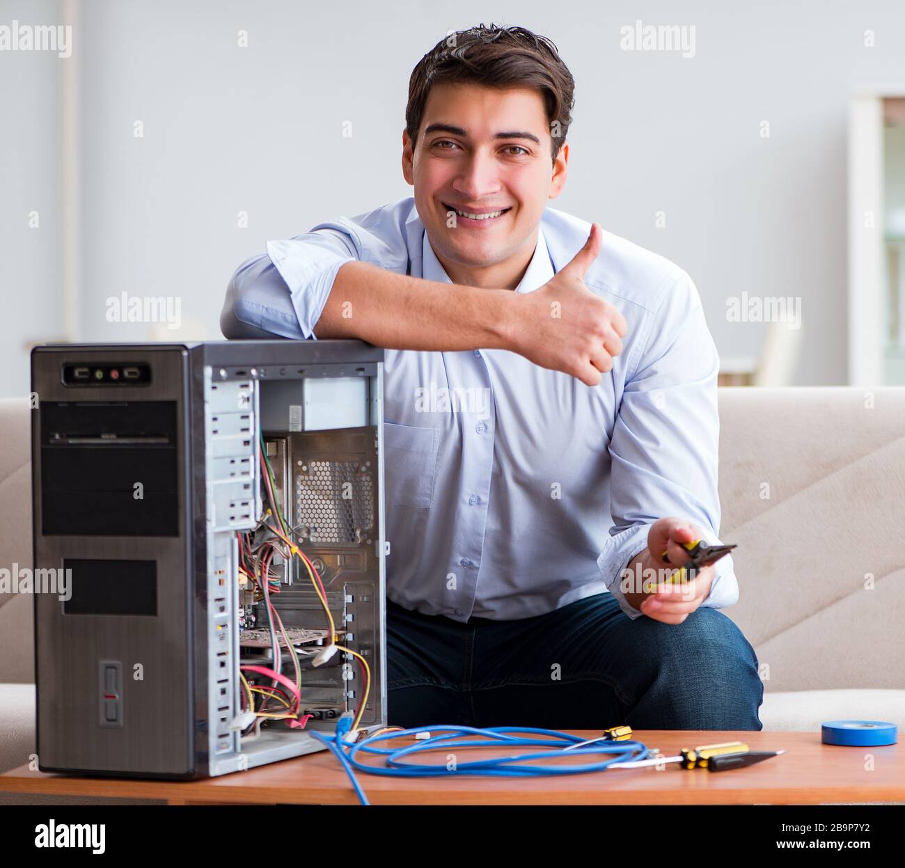 The it technician repairing broken pc desktop computer Stock Photo - Alamy