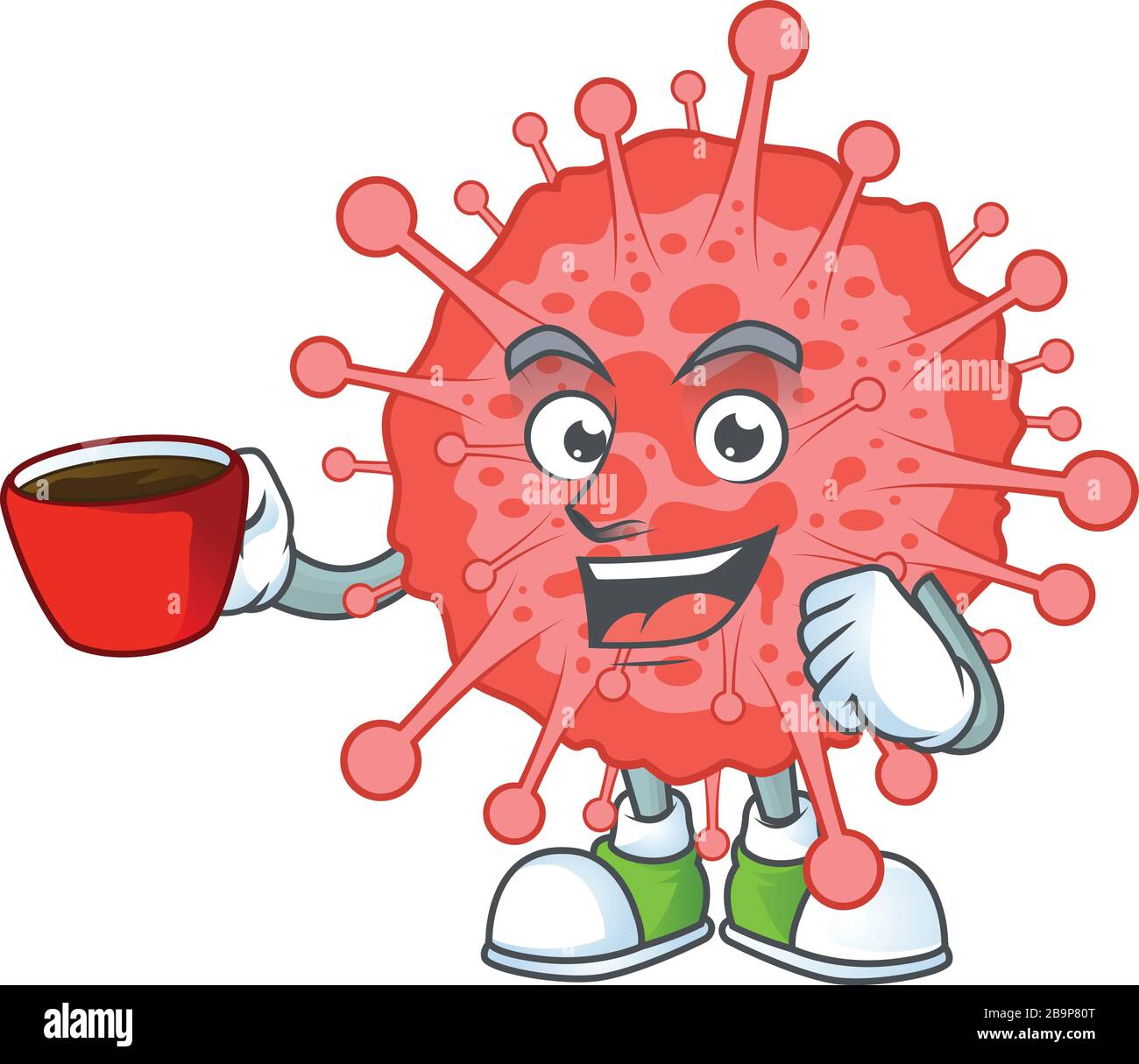 Coronavirus disaster mascot design style showing an Okay gesture Stock ...