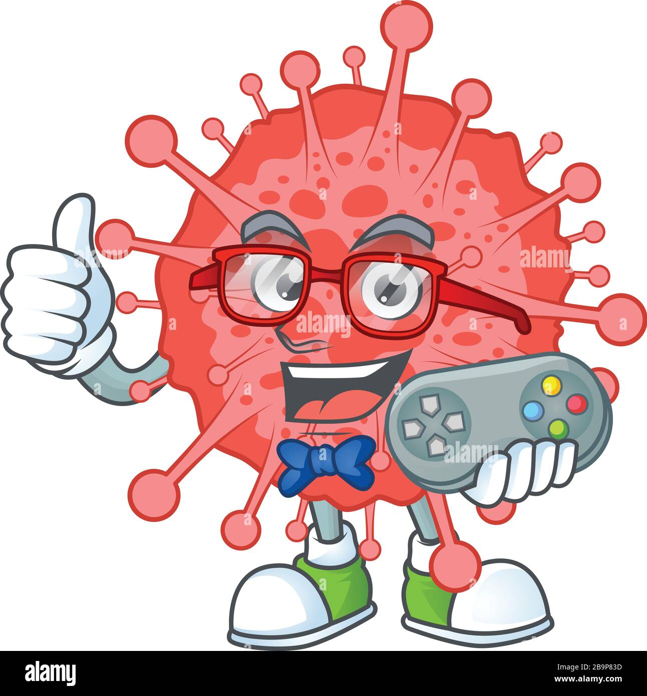 Talented coronavirus disaster gamer mascot design using controller ...