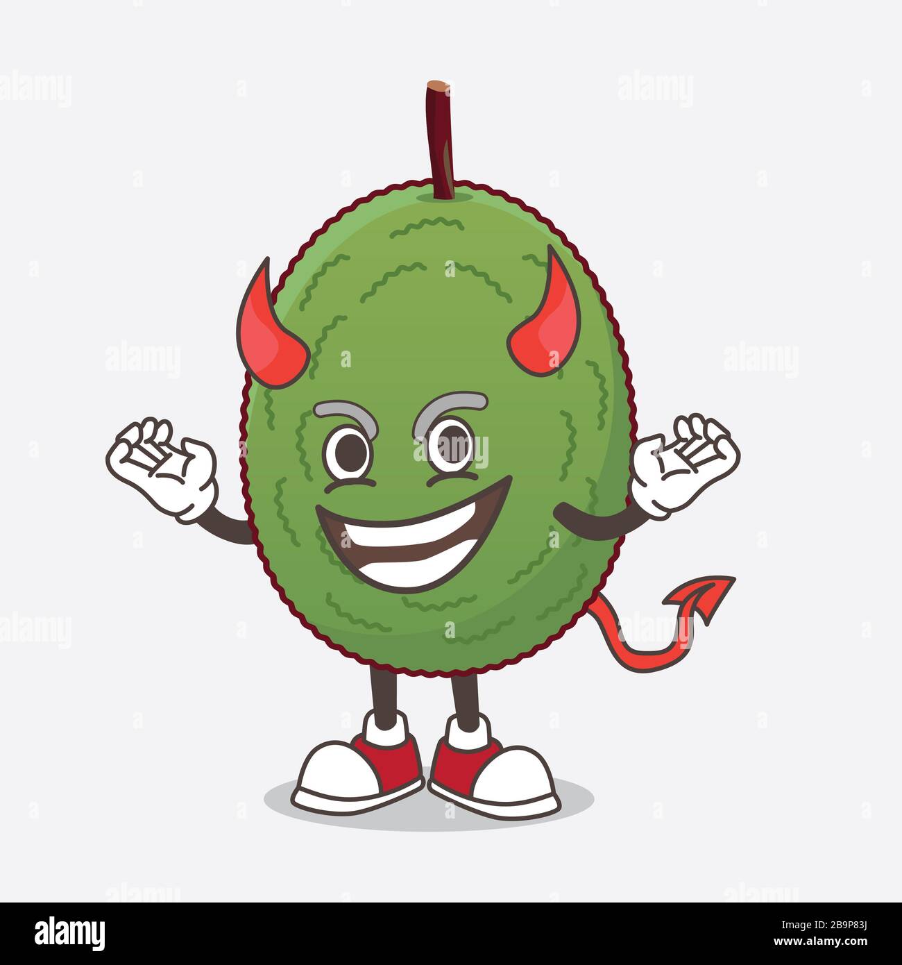 A picture of Jackfruit cartoon mascot character as cruel devil Stock ...