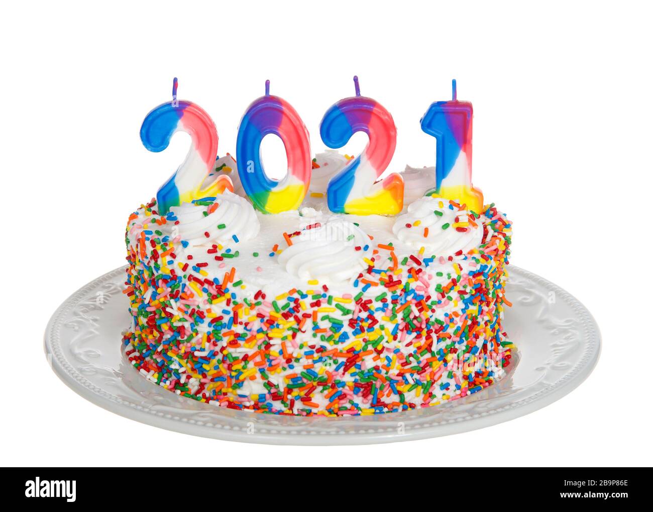 Vanilla Birthday Cake With Candles
