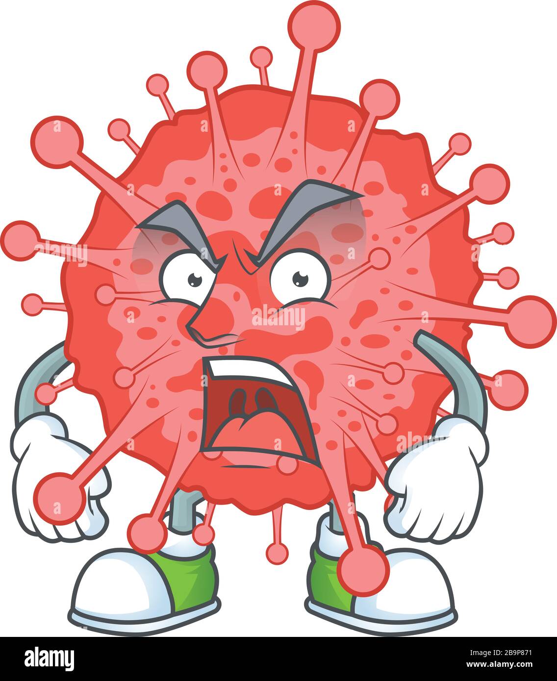 Coronavirus disaster mascot design concept showing angry face Stock ...
