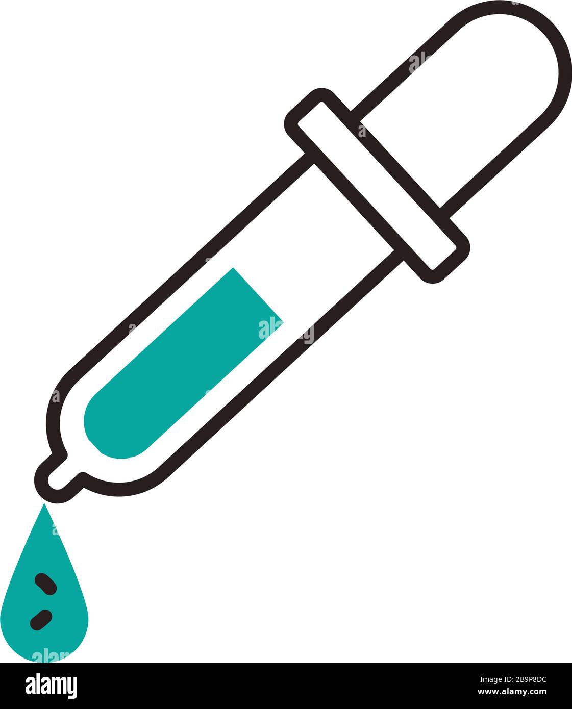 Dropper half line half color style icon design, Chemistry science ...