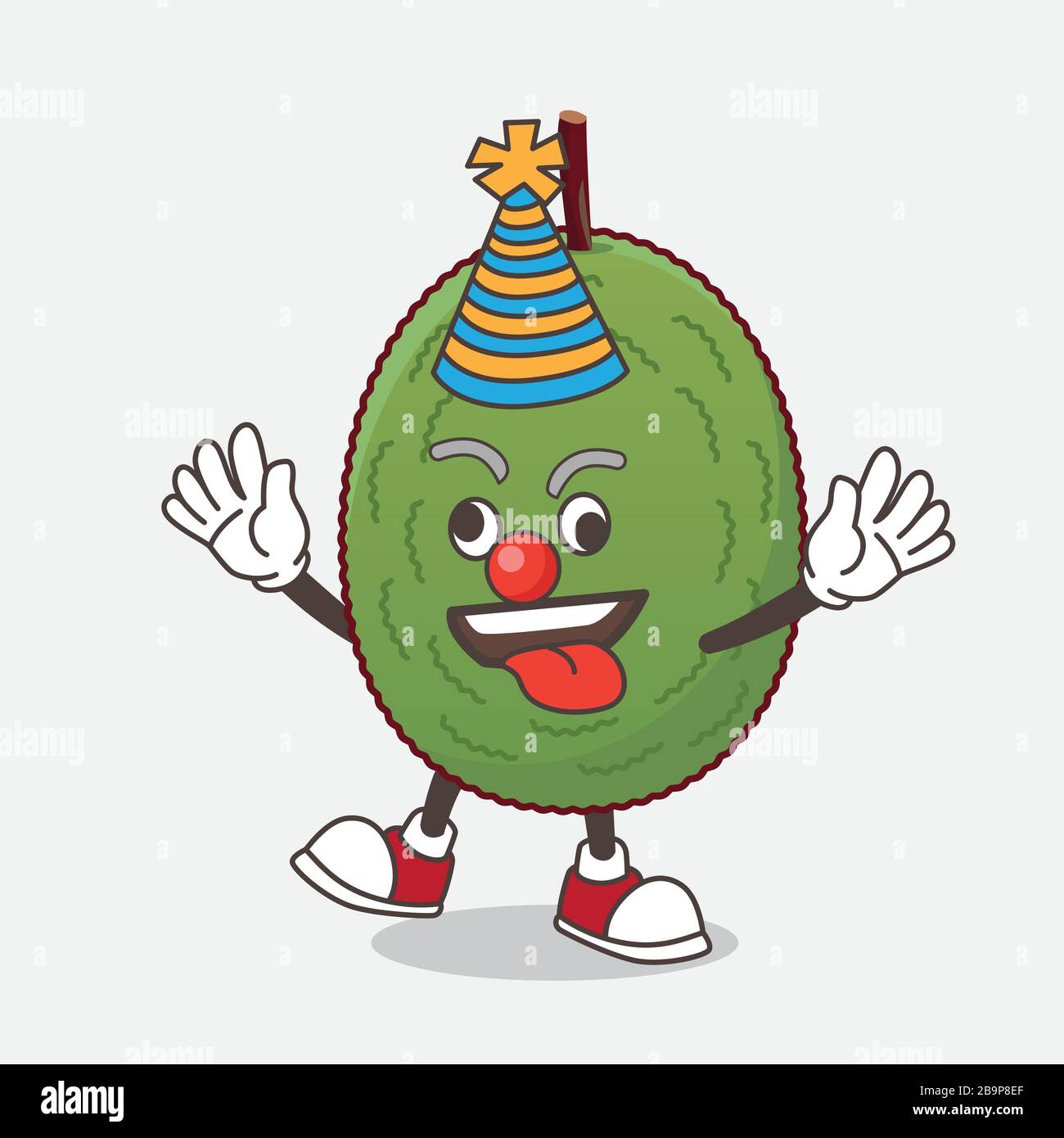 Green Jackfruit Mascot Character Vector Illustration Stock Vector Image ...