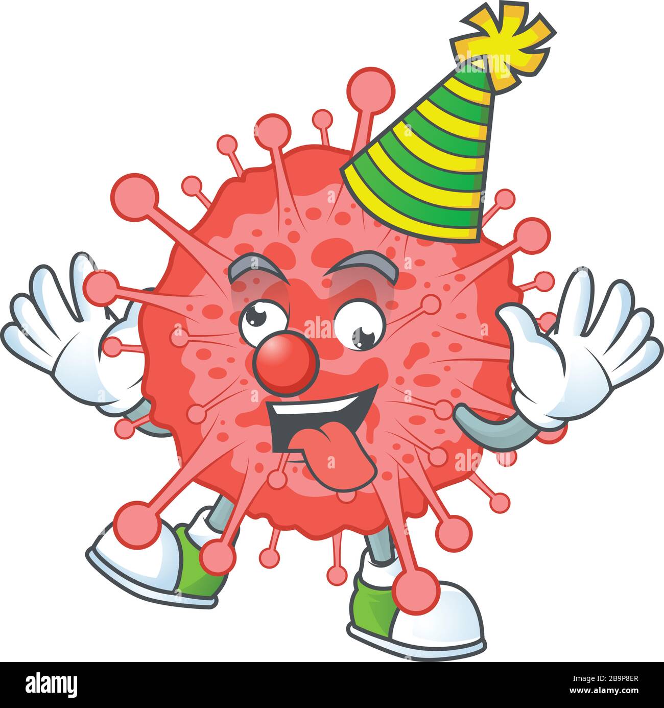 Cute and Funny Clown coronavirus disaster presented in cartoon ...
