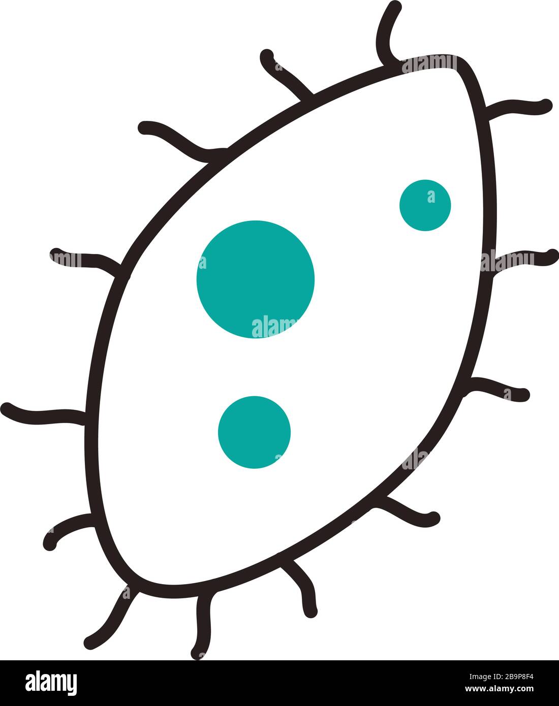 Virus with legs half line half color style icon design, Bacterium ...