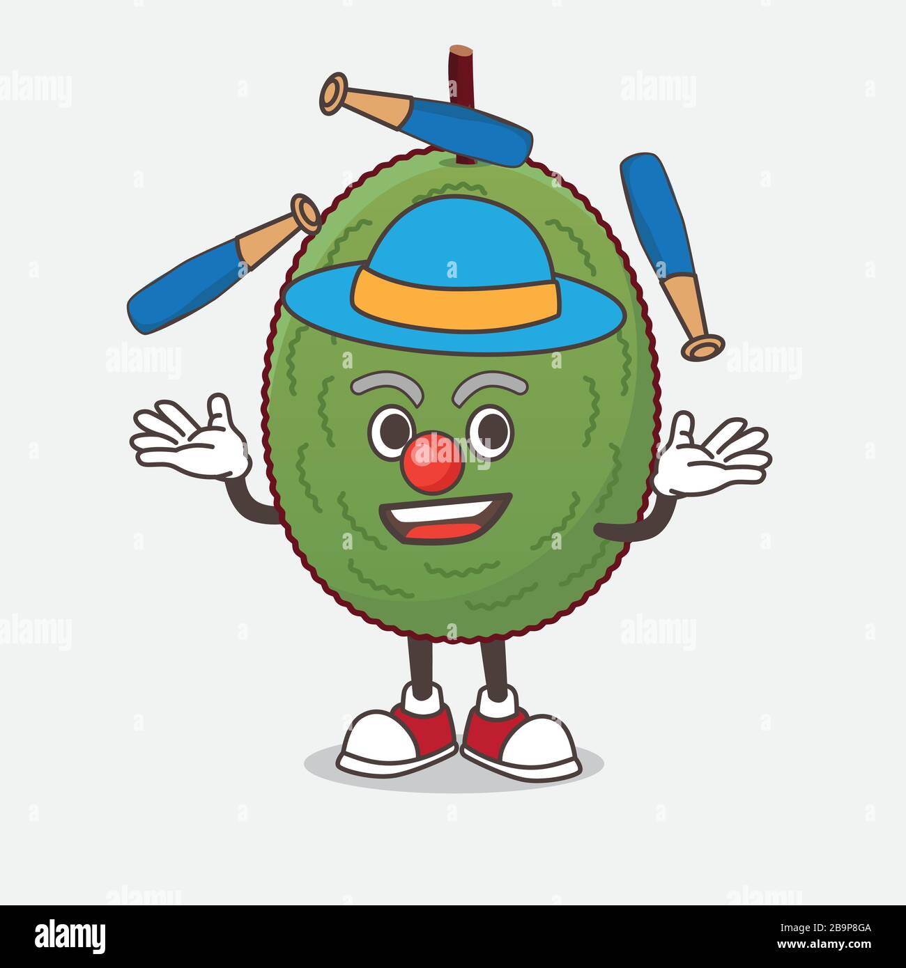 Green Jackfruit Mascot Character Vector Illustration Stock Vector Image ...