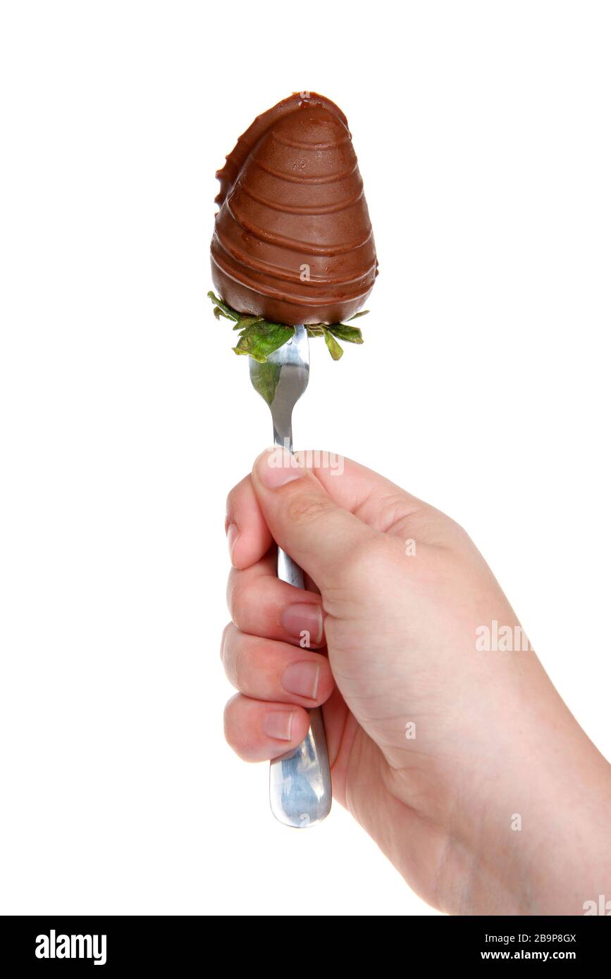 Close up hand holding fork chocolate hi-res stock photography and ...