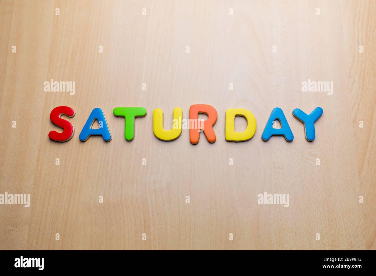 Word saturday colorful letters hi-res stock photography and images - Alamy