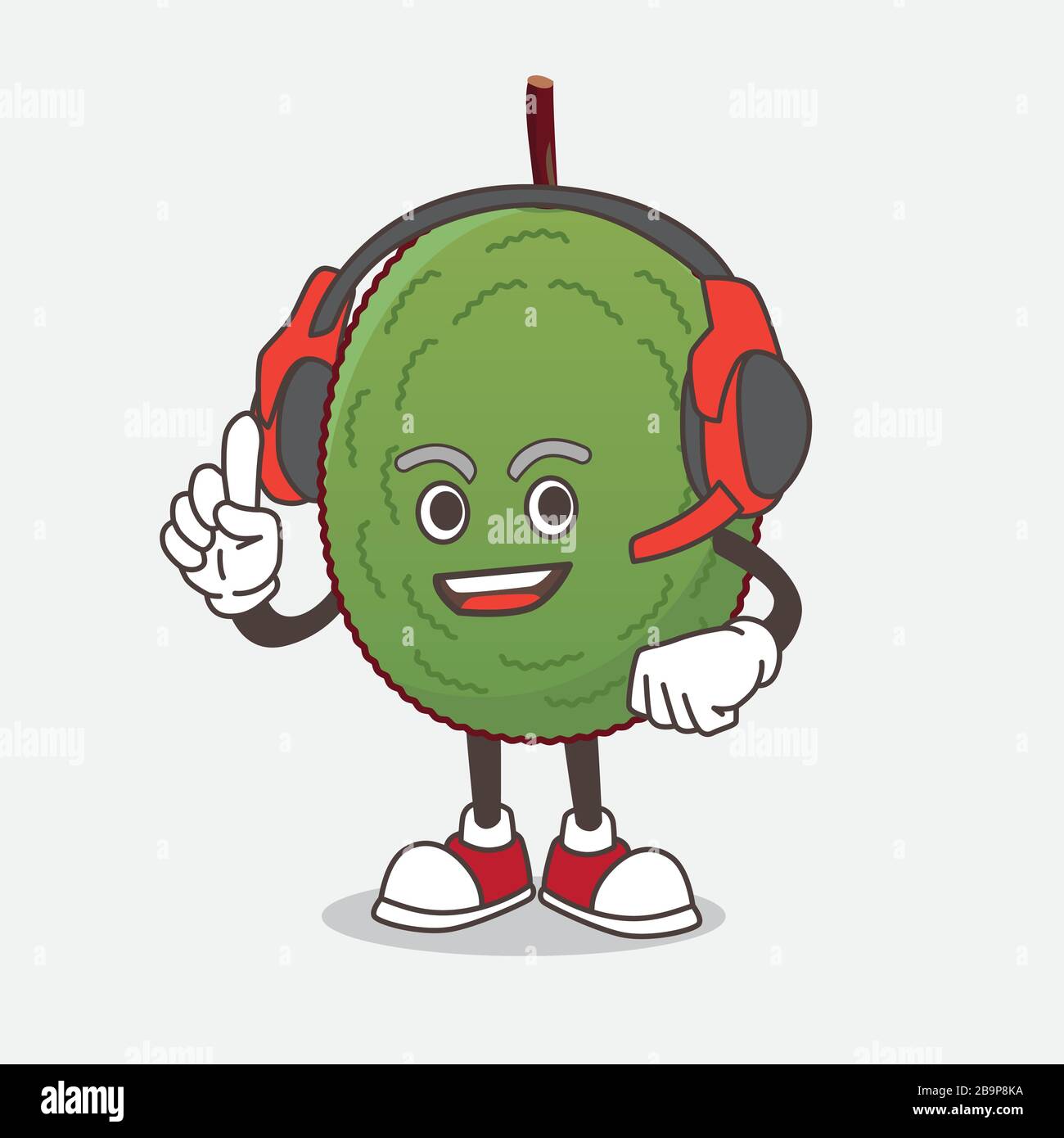 Green Jackfruit Mascot Character Vector Illustration Stock Vector Image ...