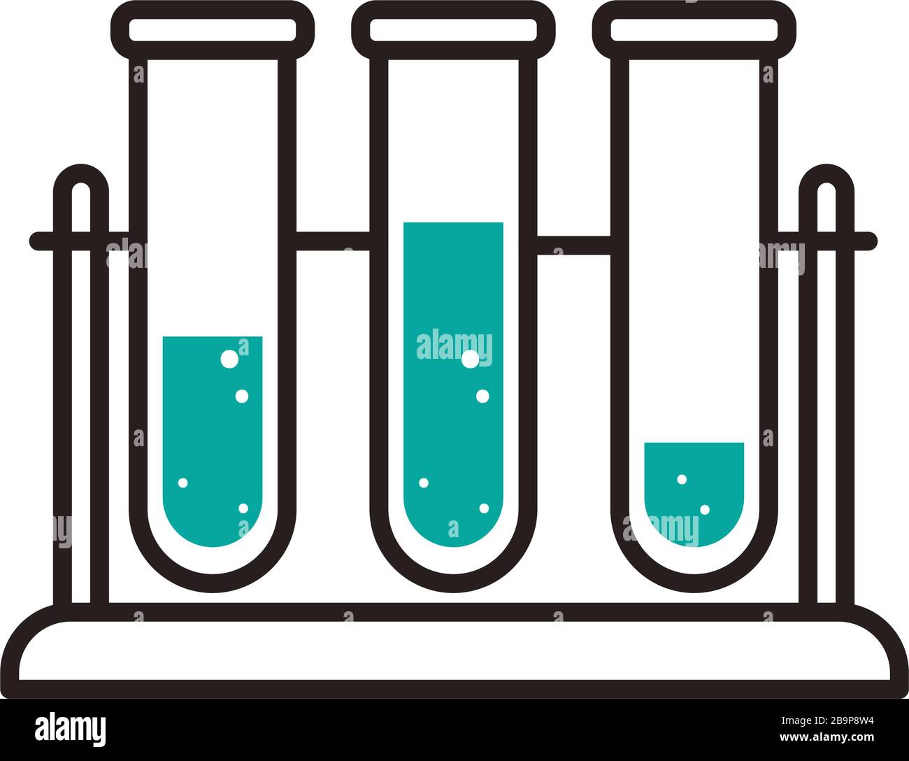 Tubes half line half color style icon design, Chemistry science ...