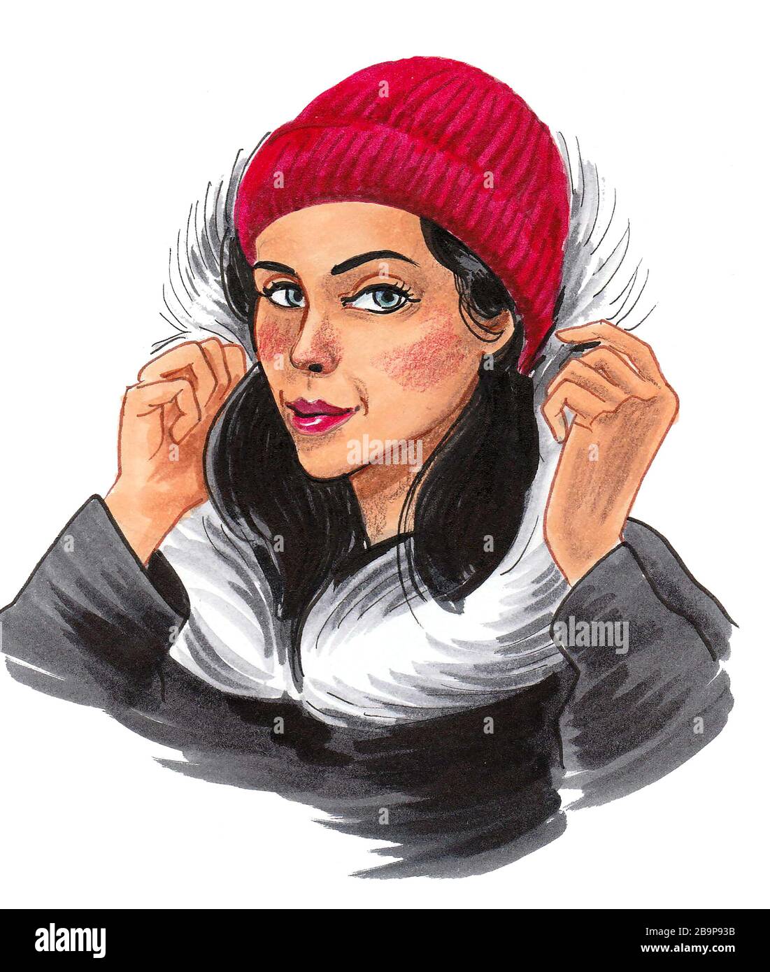 Drawing Of A Girl In A Beanie