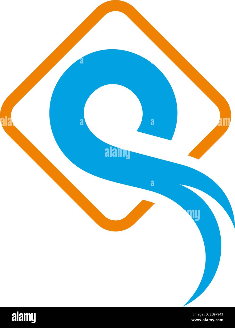 water river motion square frame design logo vector Stock Vector Image ...