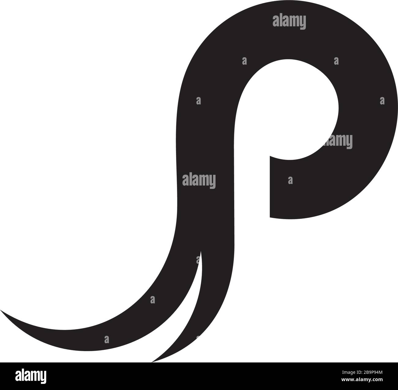 letter p curves geometric flow design logo vector Stock Vector Image ...