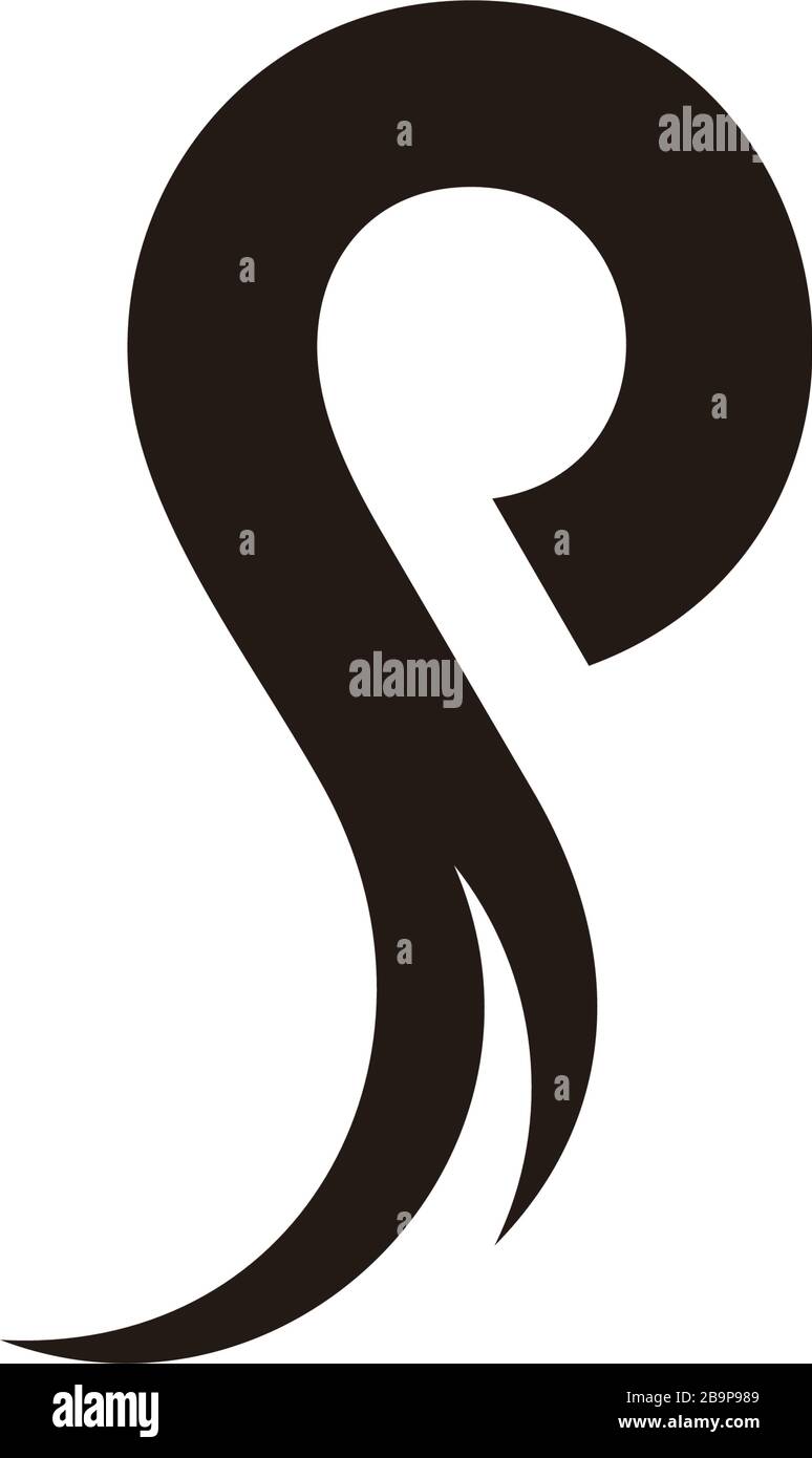 letter p curves rotation geometric round logo vector Stock Vector Image ...