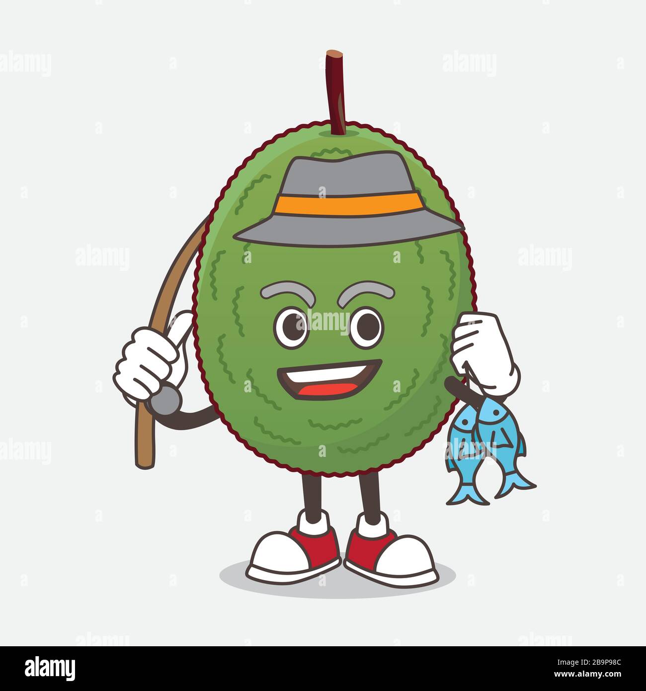 Green Jackfruit Mascot Character Vector Illustration Stock Vector Image ...