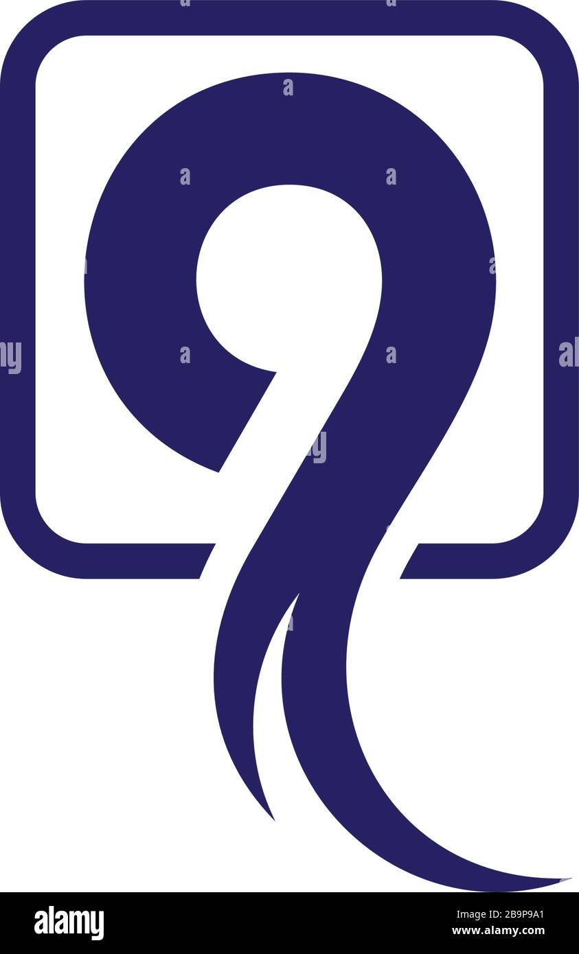 letter q curves abstract square frame logo vector Stock Vector Image ...