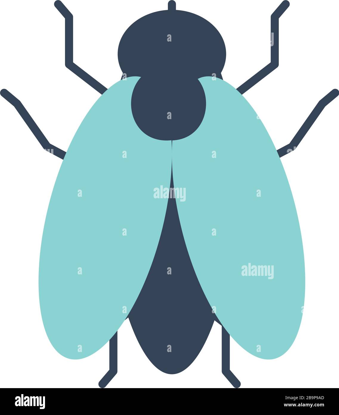 fly insect icon over white background, flat style, vector illustration ...