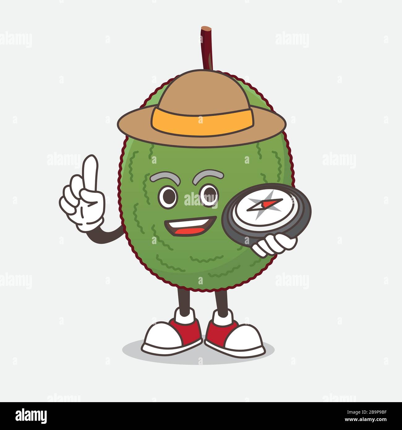 Green Jackfruit Mascot Character Vector Illustration Stock Vector Image ...