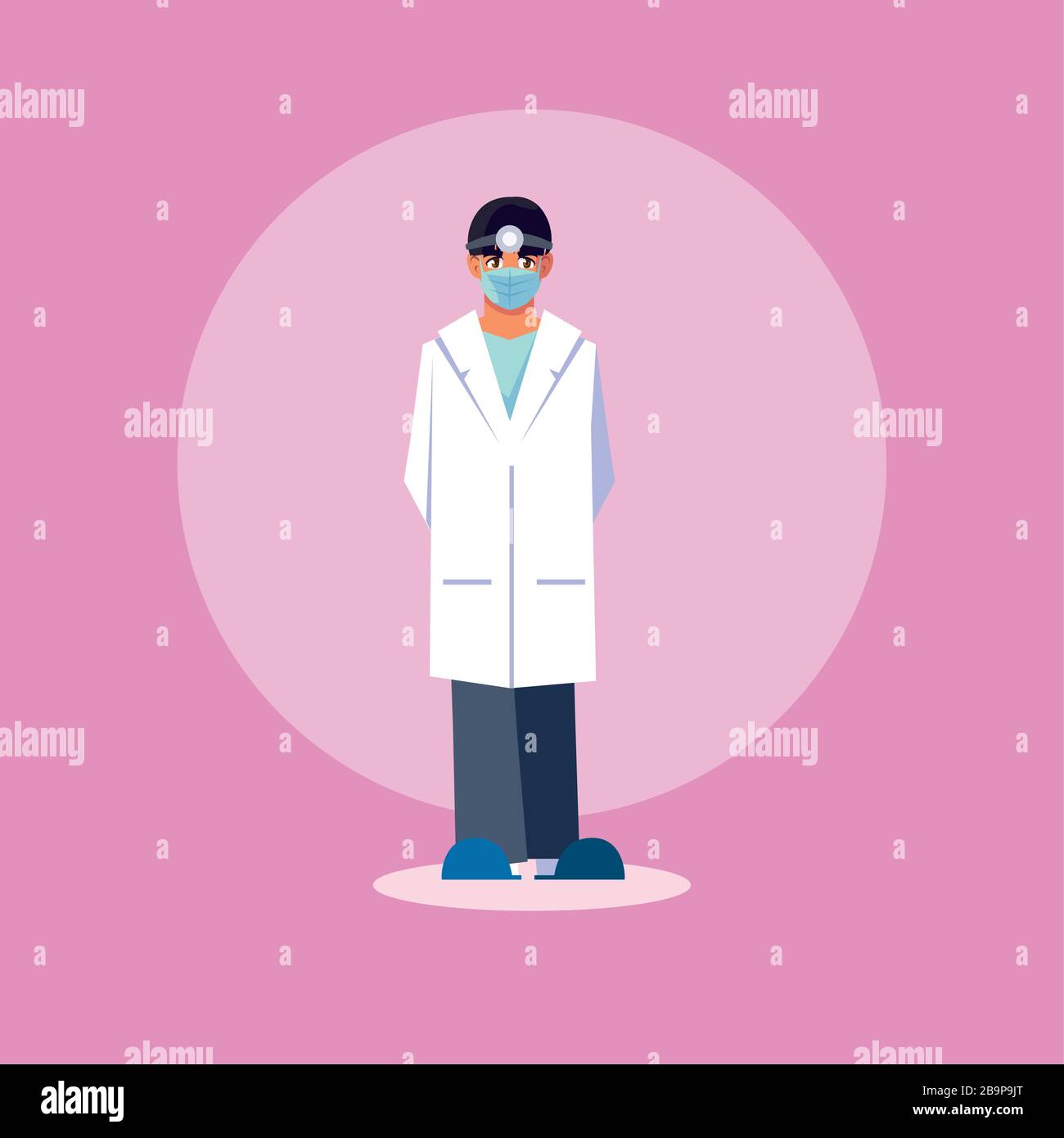 man doctor standing, medical staff vector illustration design Stock ...