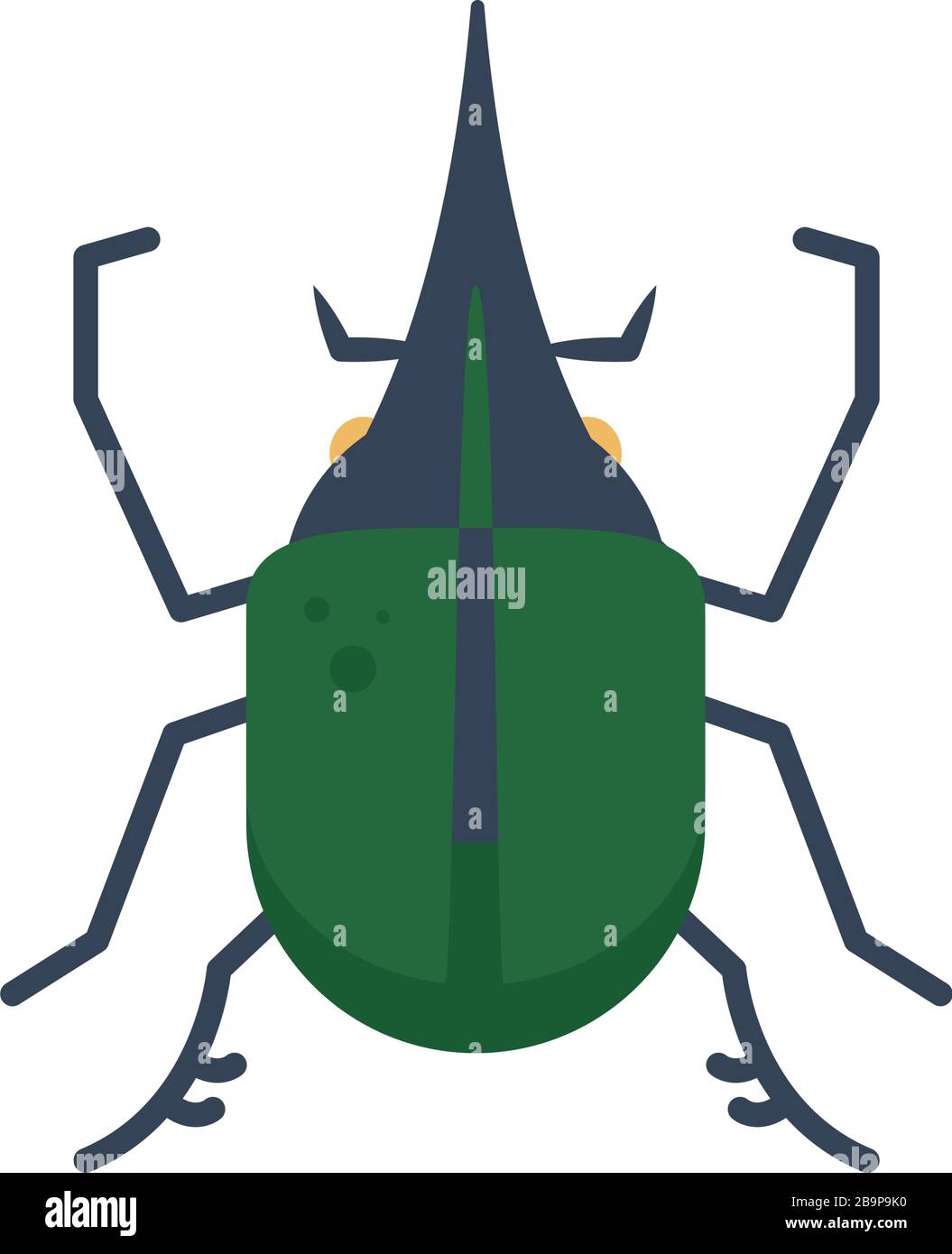 hercules beetle icon over white background, flat style, vector ...