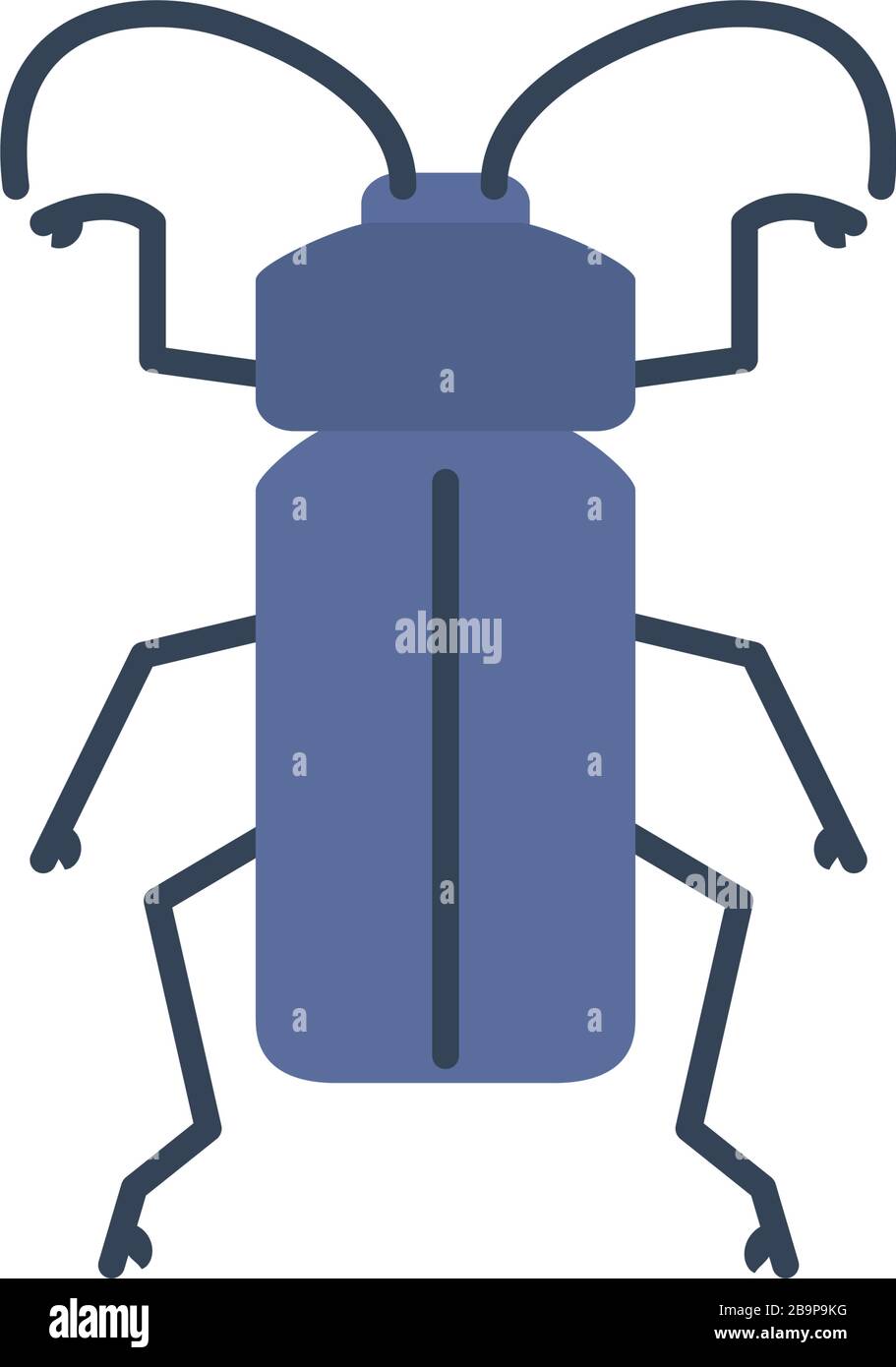 tiger beetle icon over white background, flat style, vector ...