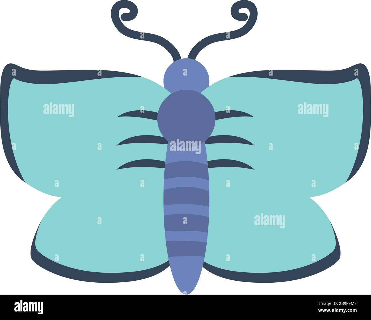Butterfly Insect Icon Over White Background Flat Style Vector