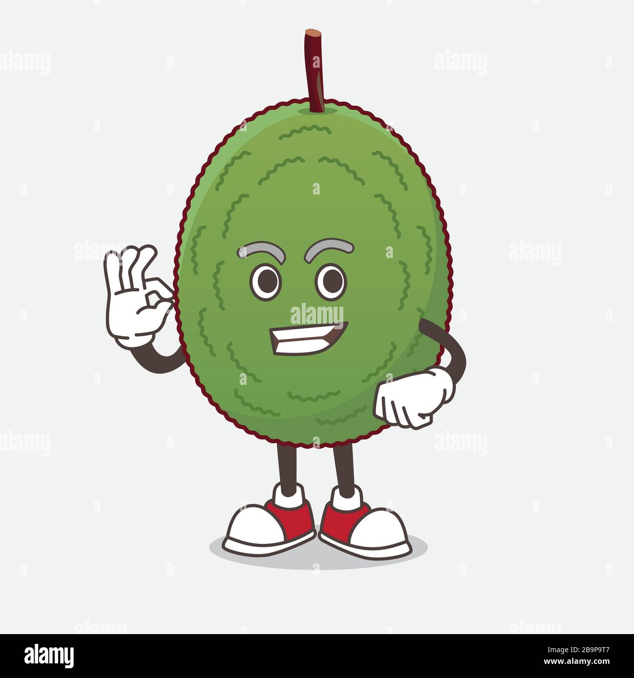 Green Jackfruit Mascot Character Vector Illustration Stock Vector Image ...