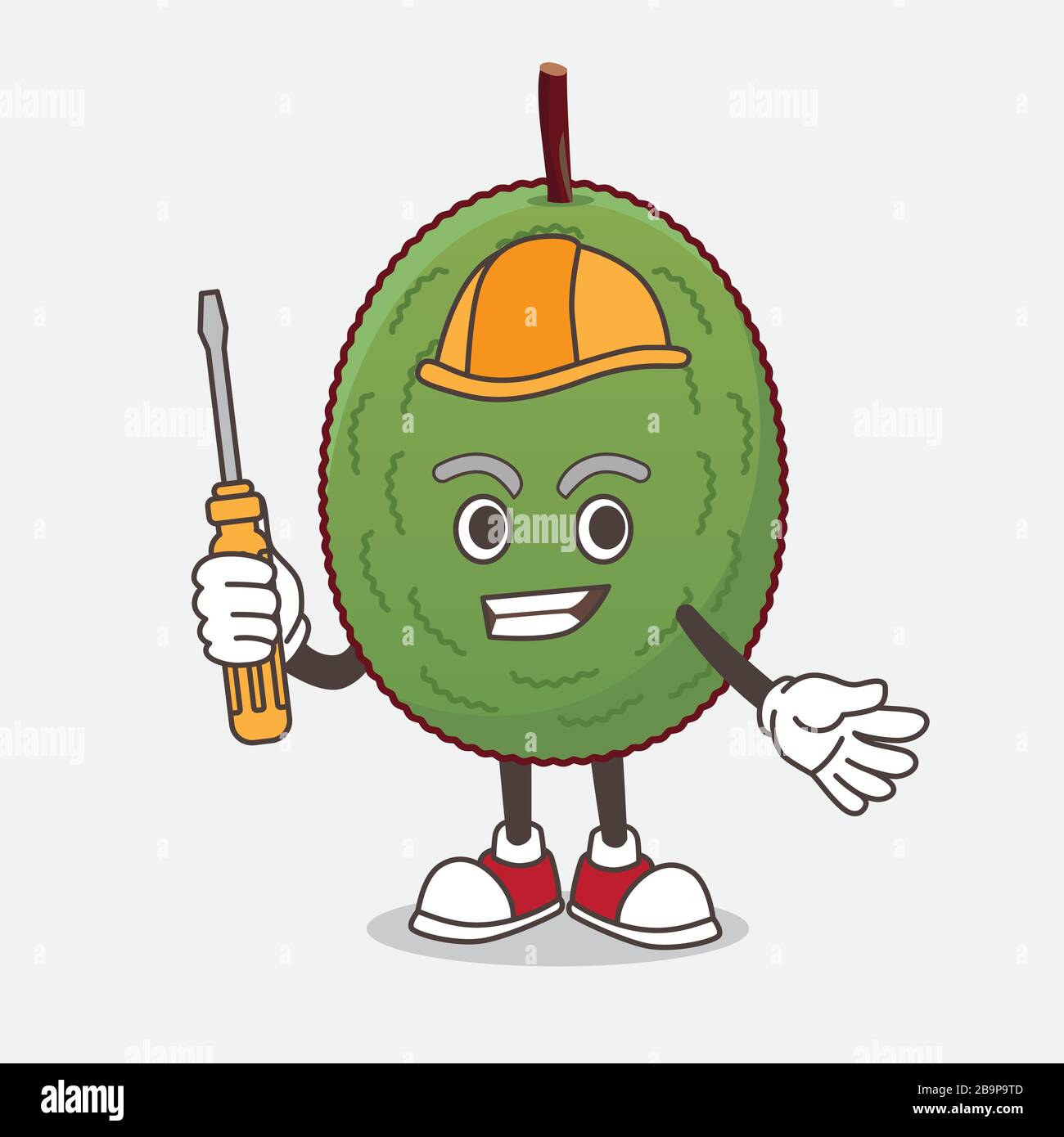 Green Jackfruit Mascot Character Vector Illustration Stock Vector Image ...