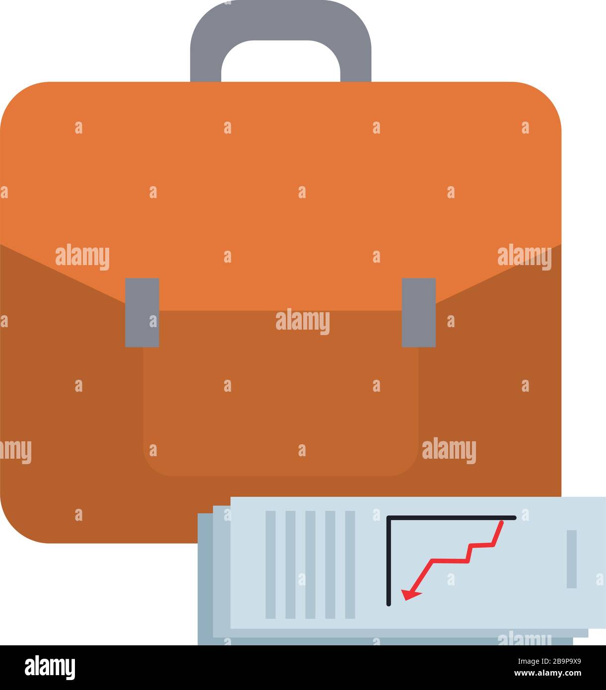 business portfolio and financial report document icon over white ...