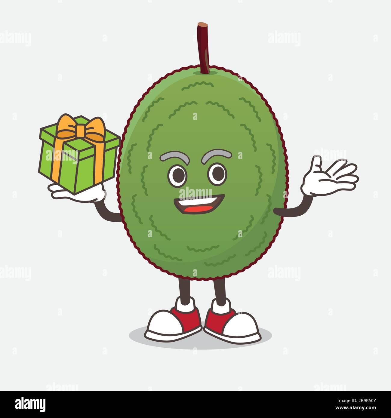 Green Jackfruit Mascot Character Vector Illustration Stock Vector Image ...