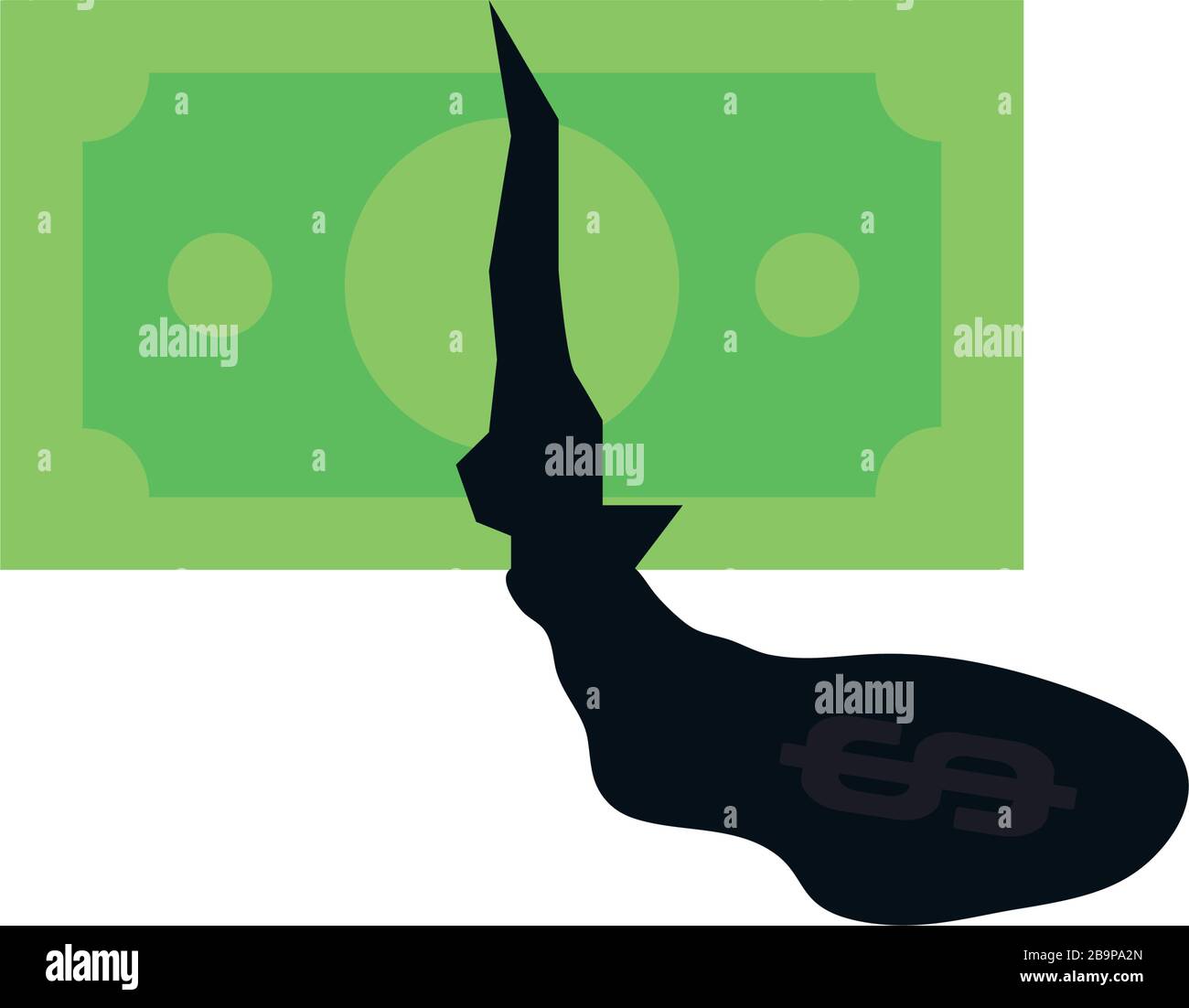 money bills and spilled oil with money symbol icon over white ...