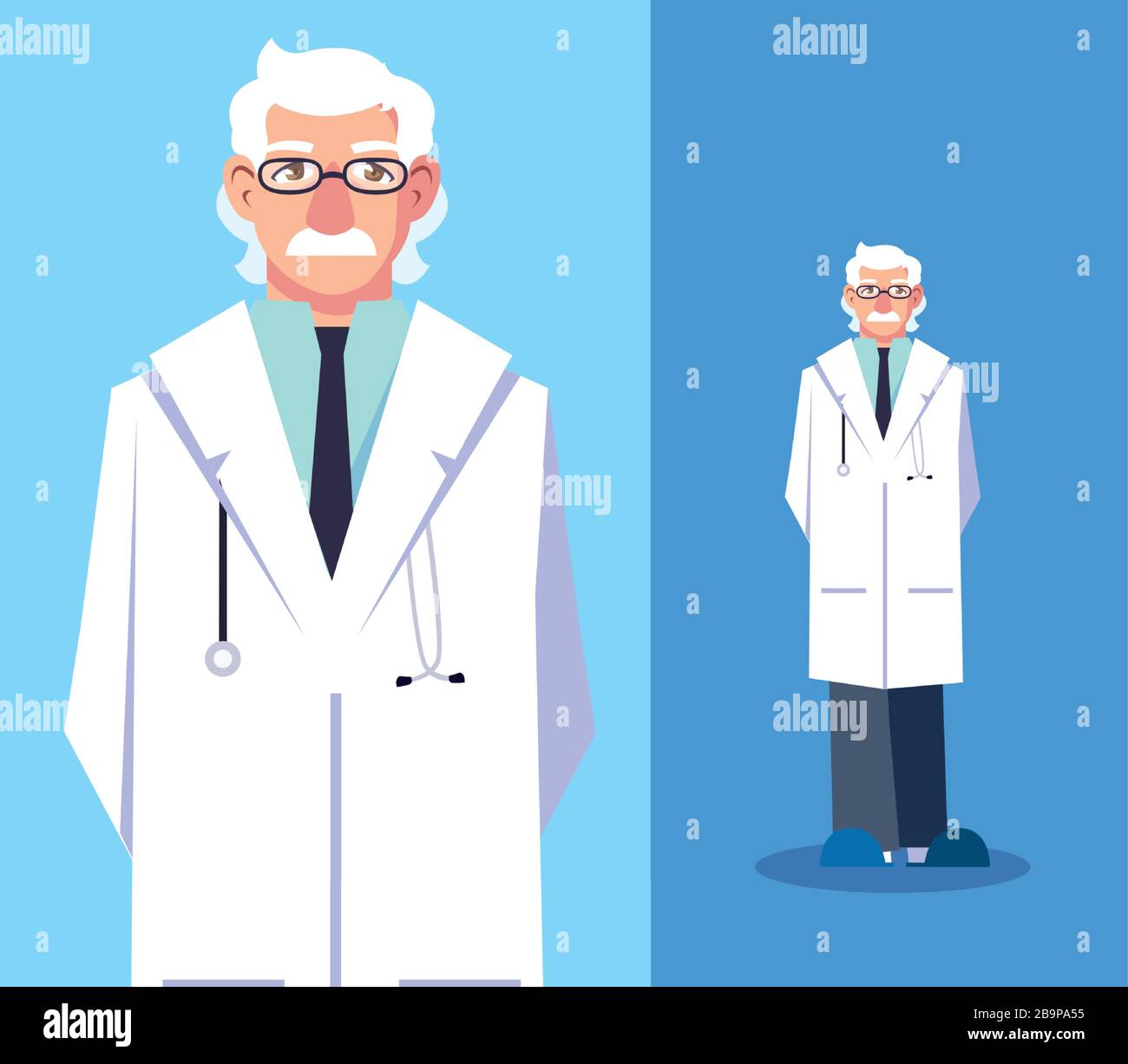 man doctor standing in different poses vector illustration design Stock ...