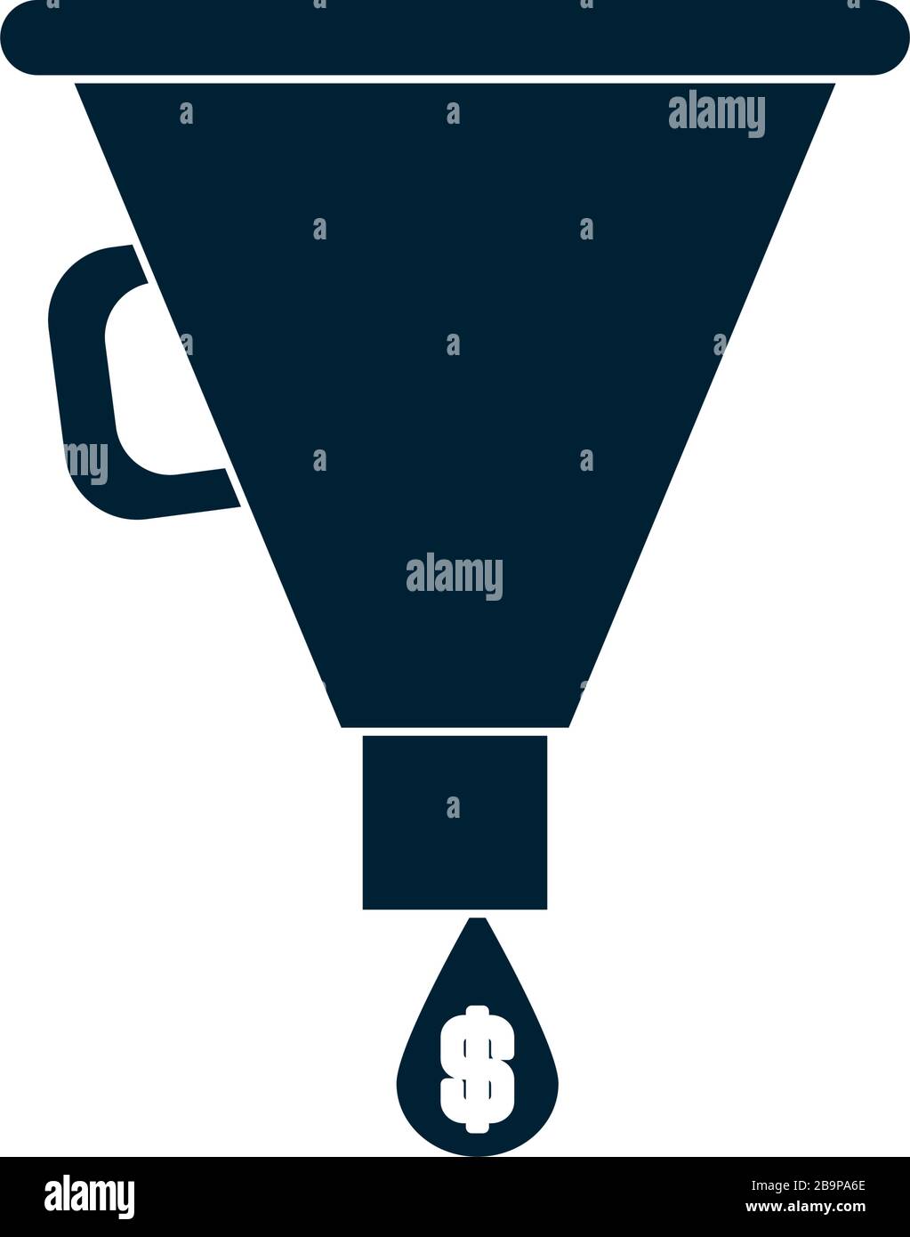 funnel with oil drop with money symbol icon over white background ...