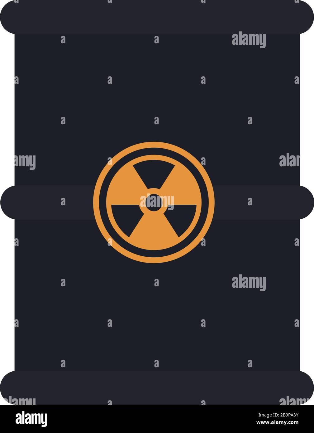 radioactive barrel icon over white background, flat style, vector ...