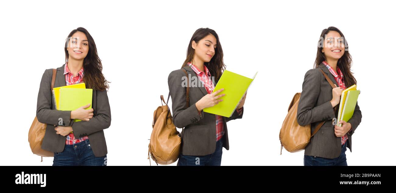 The young student isolated on white Stock Photo - Alamy