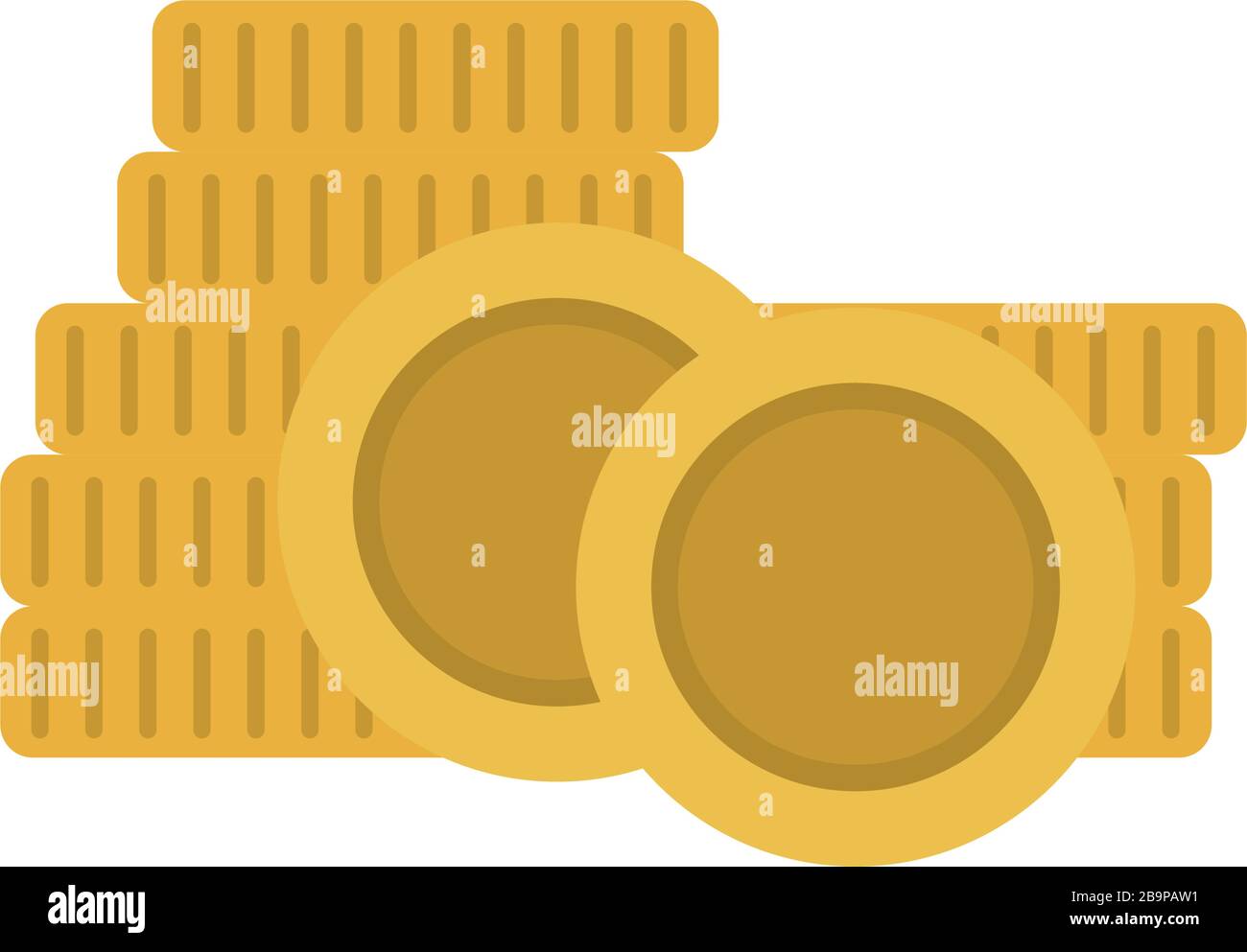 money coins icon over white background, flat style, vector illustration ...