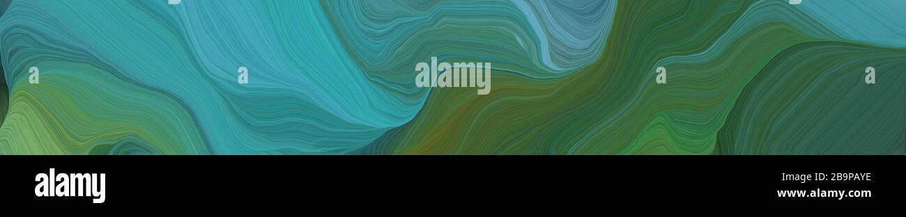 wide colored banner background with sea green, light sea green and blue ...